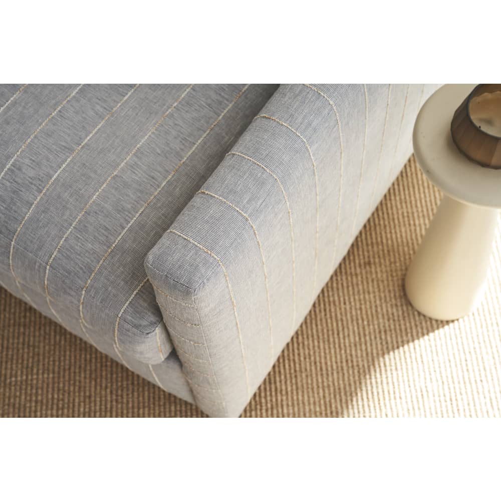 Quick Ship Allie Swivel - Indigo Kid-proof Stripe - Rowe Furniture