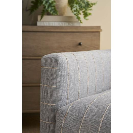 Quick Ship Allie Swivel - Indigo Kid-proof Stripe - Rowe Furniture