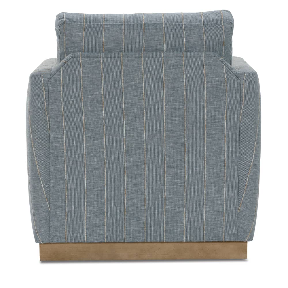 Quick Ship Allie Swivel - Indigo Kid-proof Stripe - Rowe Furniture